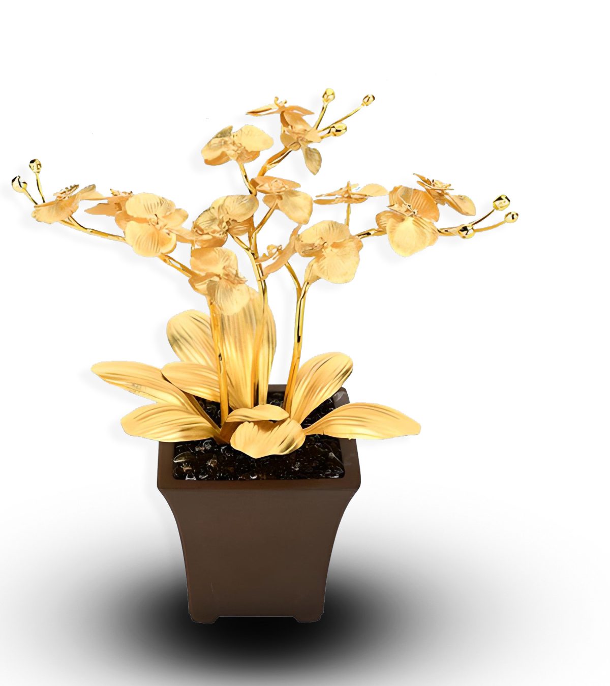 Cách trưng bày tượng hoa lan dát vàng 24K đón sung túc, giàu sang ...